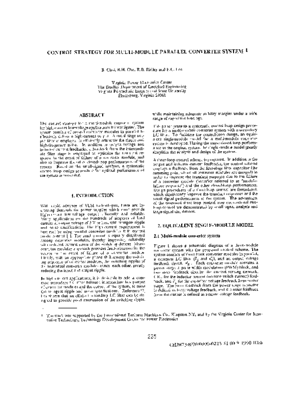 (PDF) Control strategy for multi-module parallel converter system