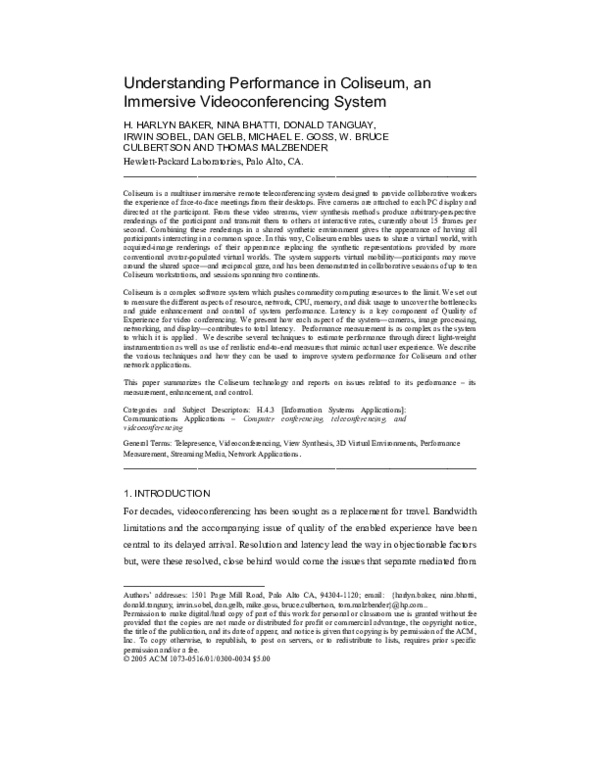 (PDF) Understanding performance in coliseum, an immersive ...