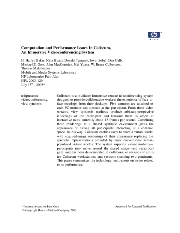 (PDF) Computation and performance issues In coliseum