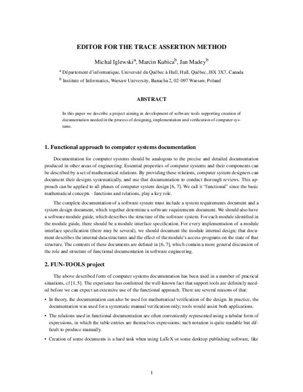 Pdf Editor For The Trace Assertion Method