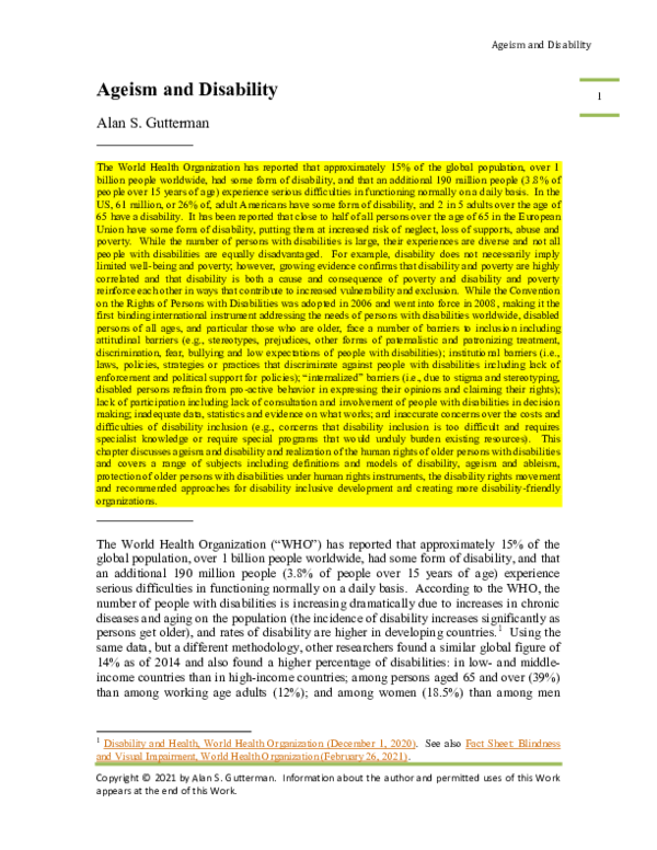 (PDF) Ageism and Disability
