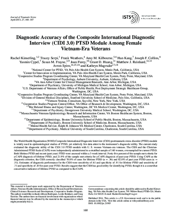 (PDF) Diagnostic Accuracy of the Composite International Diagnostic ...