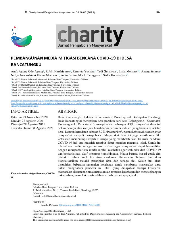 (PDF) Pembangunan Media Mitigasi Bencana COVID-19 Untuk Desa