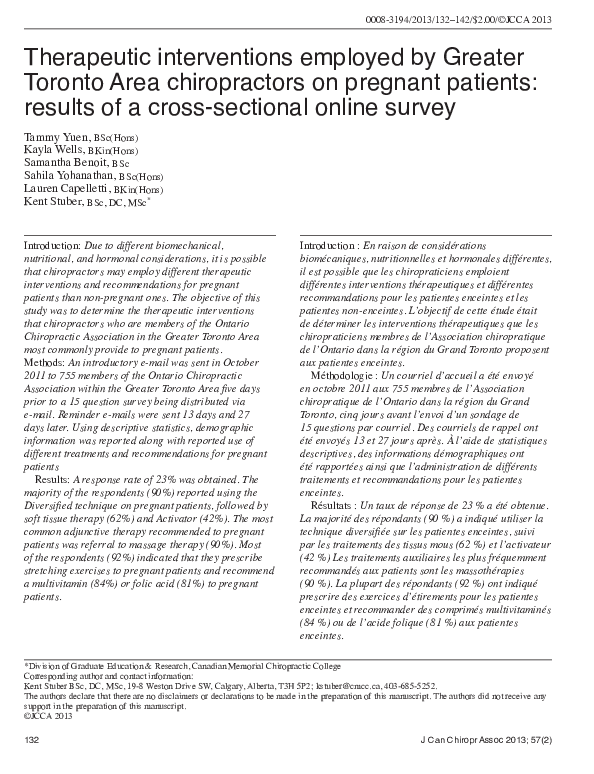 (PDF) Therapeutic interventions employed by Greater Toronto Area ...