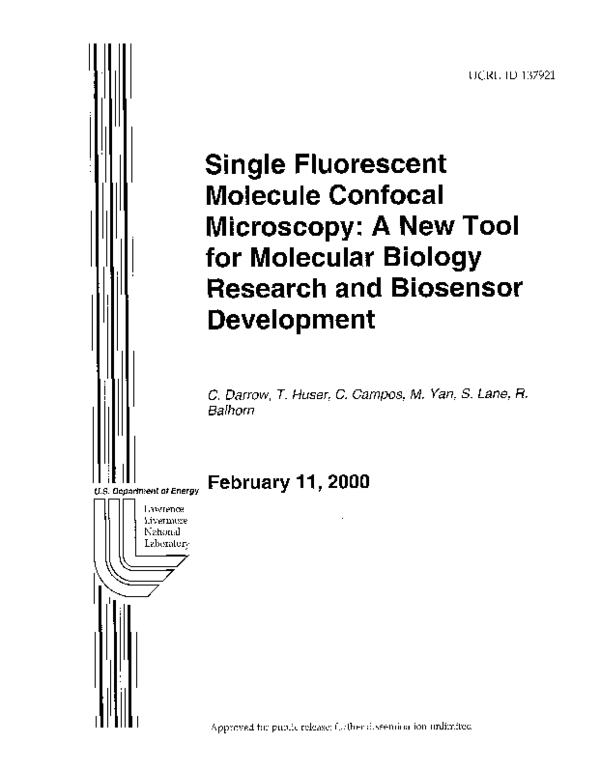 (PDF) Single Fluorescent Molecule Confocal Microscopy: A New Tool for ...