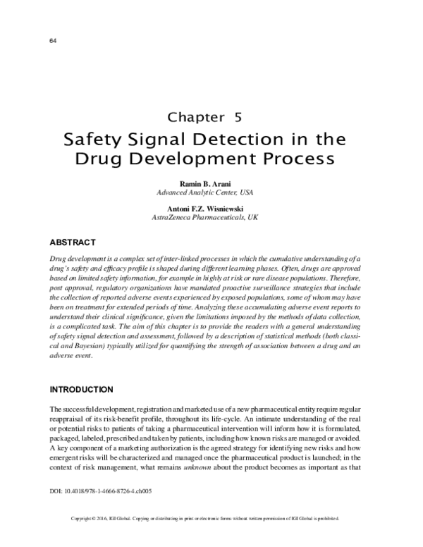Pdf Safety Signal Detection In The Drug Development Process