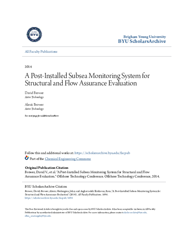 (PDF) A Post-Installed Subsea Monitoring System for Structural and Flow ...