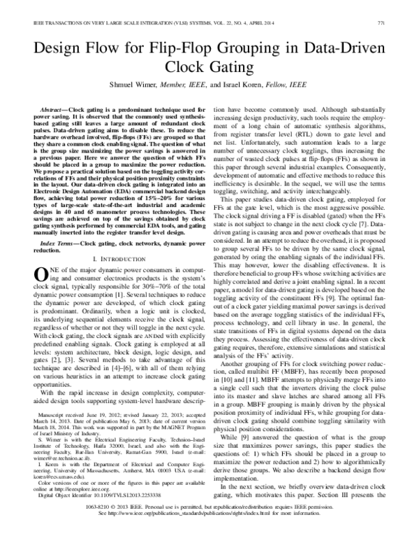 (PDF) Design Flow for Flip-Flop Grouping in Data-Driven Clock Gating ...