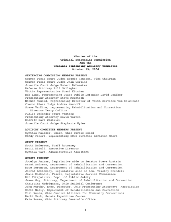 (PDF) Minutes of the Criminal Sentencing Commission And the Criminal ...