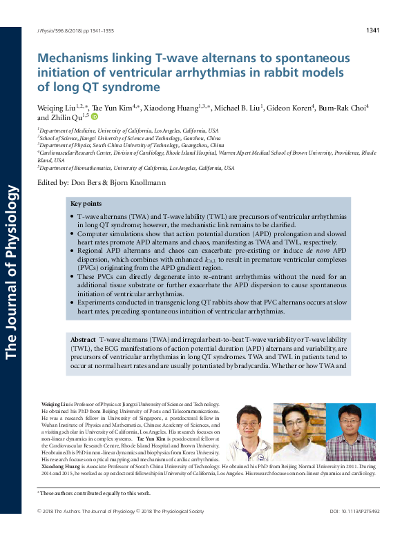 (PDF) Mechanisms linking T-wave alternans to spontaneous initiation of ...