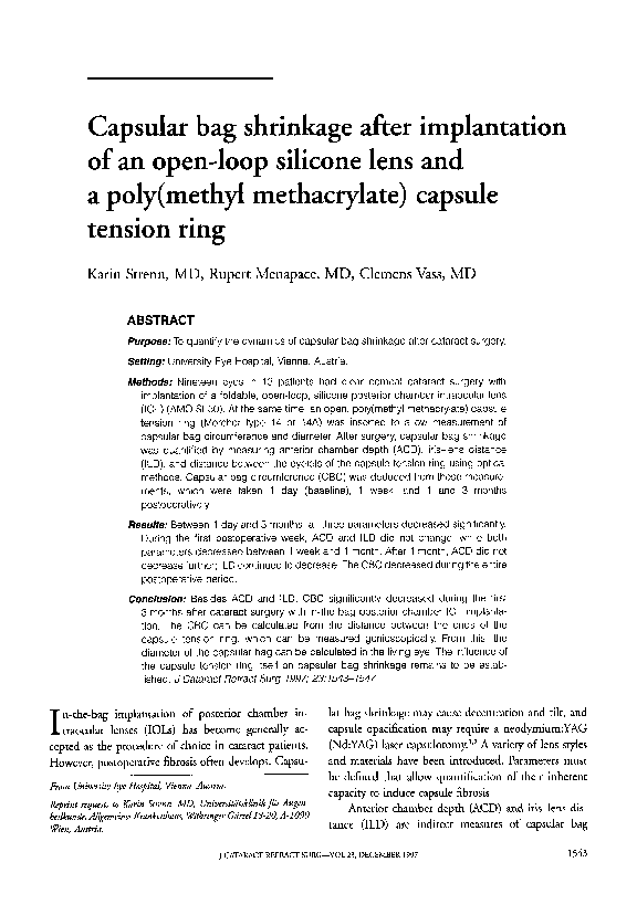 (PDF) Capsular bag shrinkage after implantation of an open-loop ...