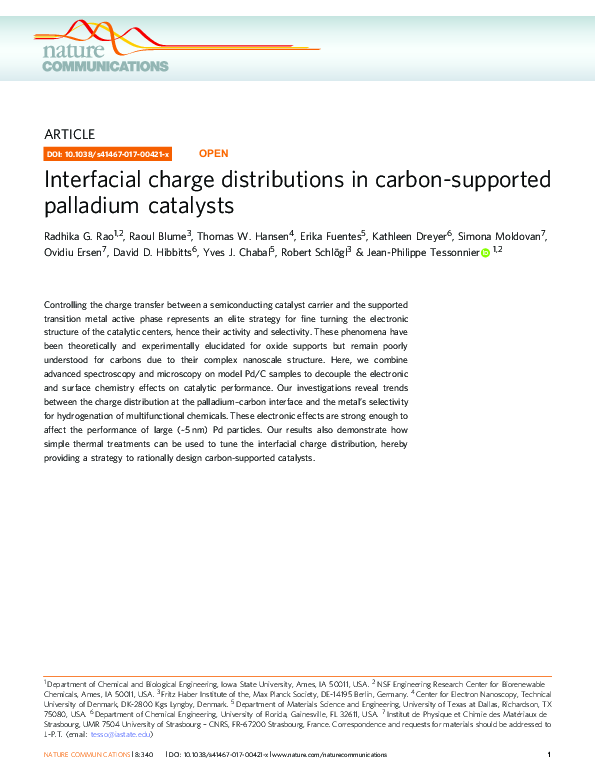 (PDF) Interfacial charge distributions in carbon-supported palladium ...