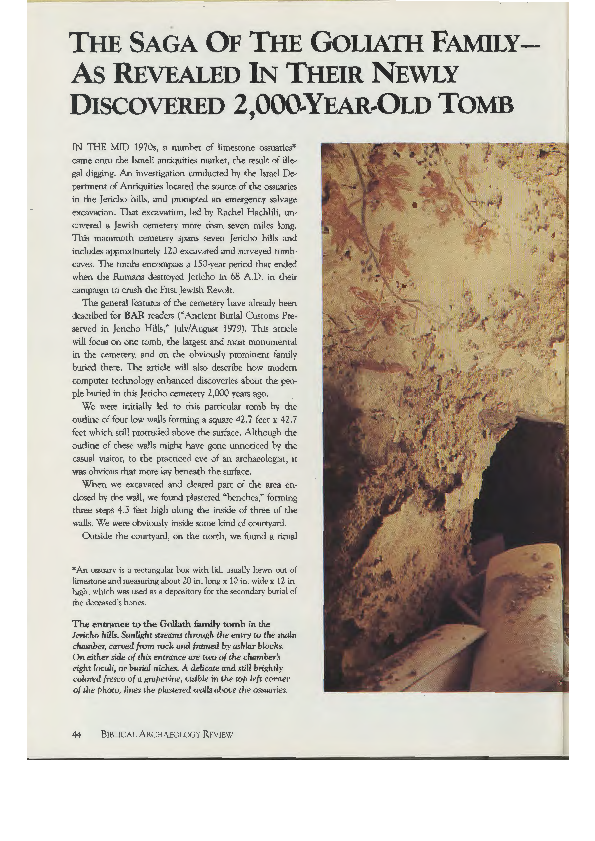 (PDF) The Saga of the Goliath Family—As Revealed in Their Newly ...