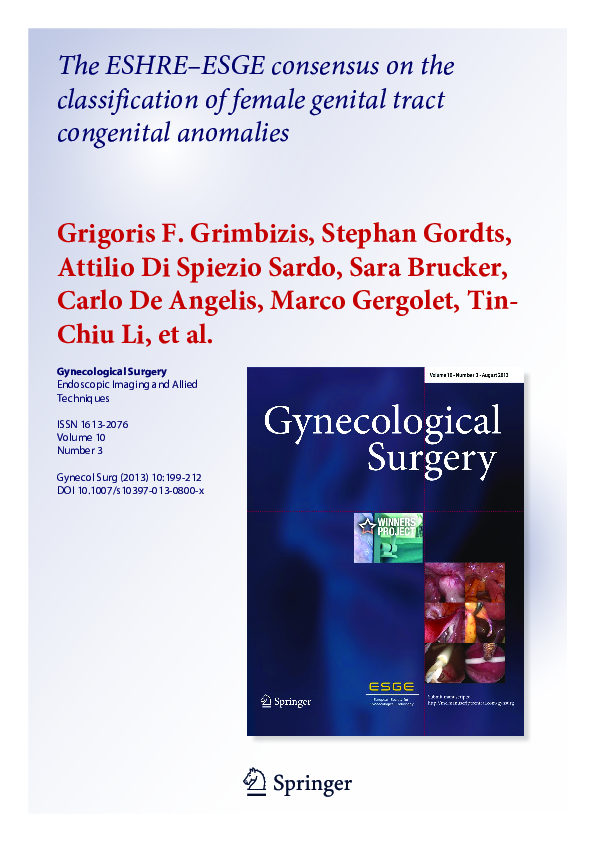 (PDF) The ESHRE–ESGE consensus on the classification of female genital ...