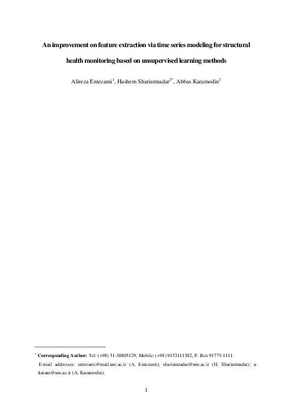 Pdf An Improvement On Feature Extraction Via Time Series Modeling For