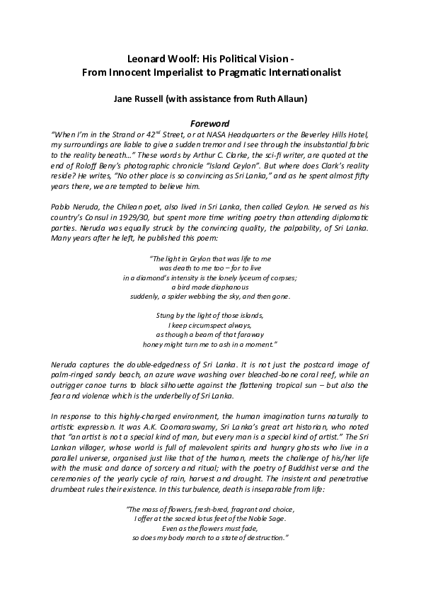 (DOC) Leonard Woolf: His Political Vision -From Innocent Imperialist to ...