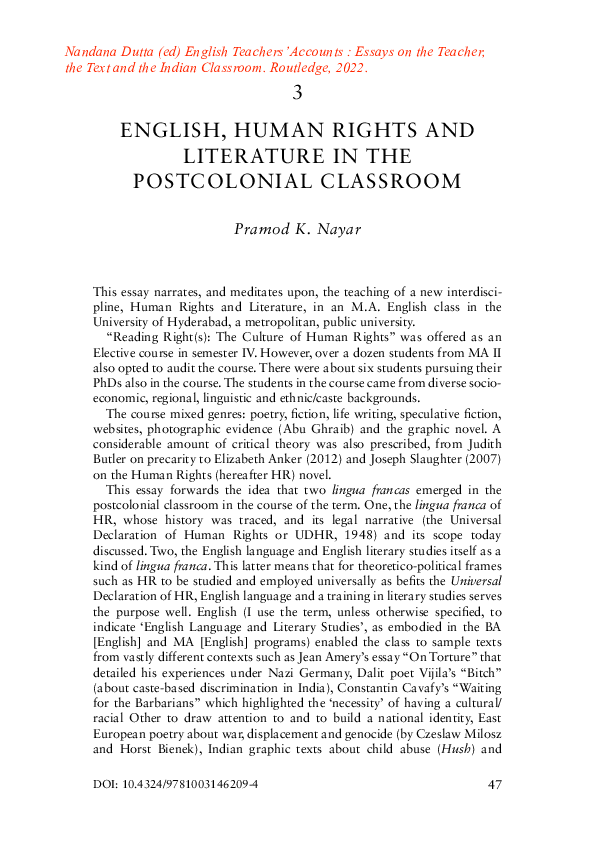 PDF English Human Rights And Literature In The Postcolonial Classroom Pramod K Nayar pdf-english-human-rights-and-literature-in-the-postcolonial-classroom-pramod-k-nayar