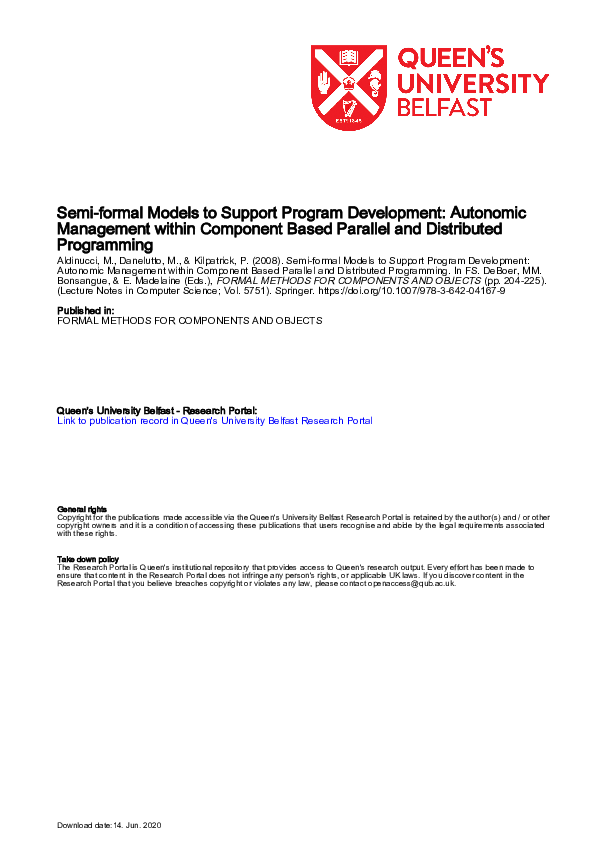 (PDF) Formal Methods for Components and Objects