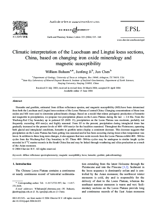 (PDF) Climatic interpretation of the Luochuan and Lingtai loess ...