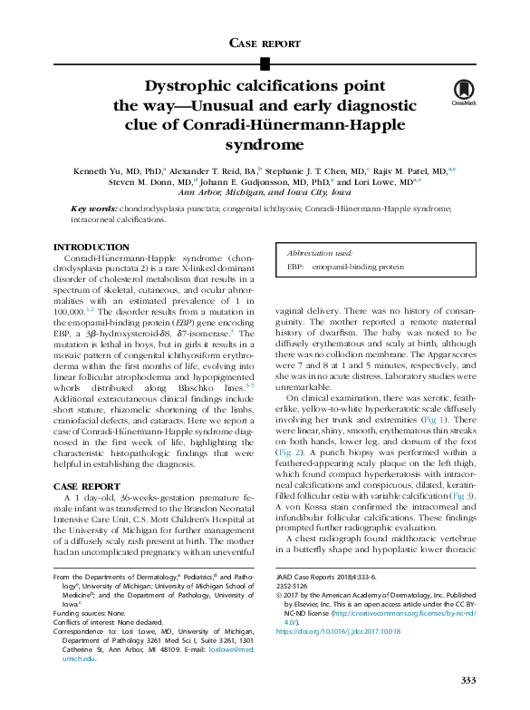 (PDF) Dystrophic calcifications point the way-Unusual and early ...