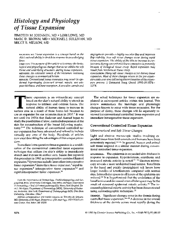 (PDF) Histology and Physiology of Tissue Expansion