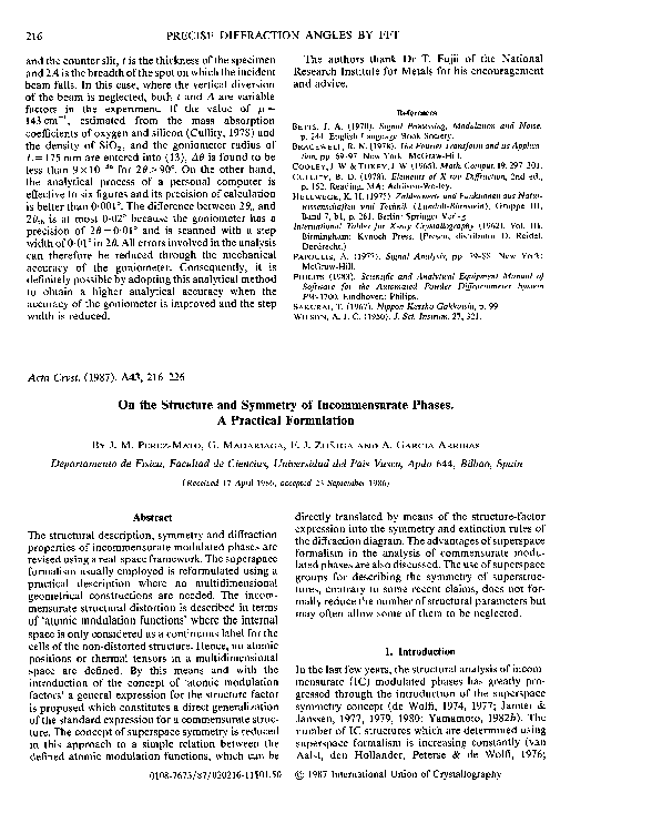 (PDF) On the structure and symmetry of incommensurate phases. A ...