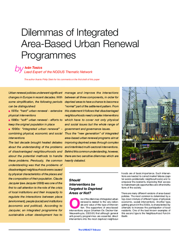 (PDF) Dilemmas of Integrated Area-Based Urban Renewal Programmes