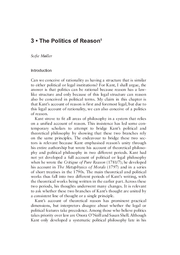 (PDF) The Politics of Reason