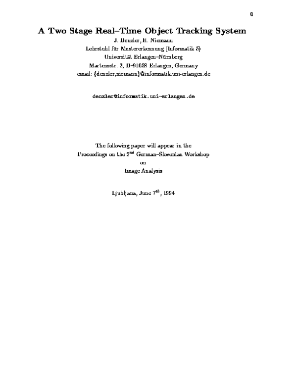 (PDF) A Two Stage Real {Time Object Tracking System