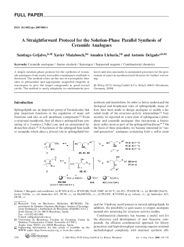 (PDF) A Straightforward Protocol for the Solution-Phase Parallel ...