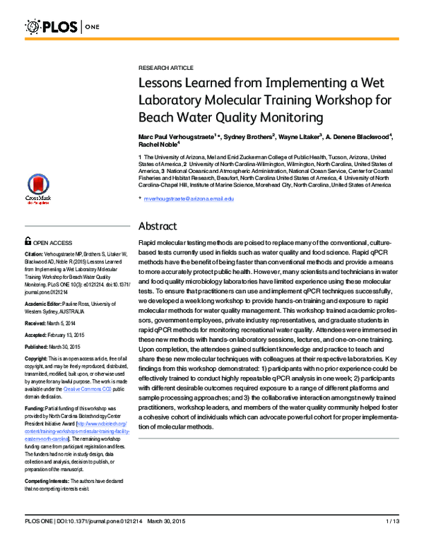 (PDF) Lessons learned from implementing a wet laboratory molecular ...