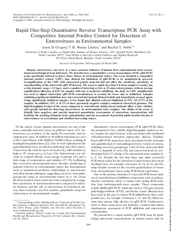 (PDF) Rapid One-Step Quantitative Reverse Transcriptase PCR Assay with ...