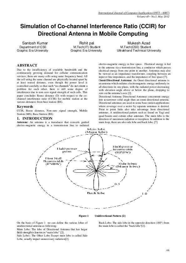 (PDF) Simulation of Co-channel Interference Ratio (CCIR) for ...