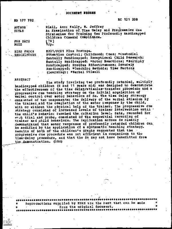 An Examination of Time Delay and Progressive Cue Strategies for ...