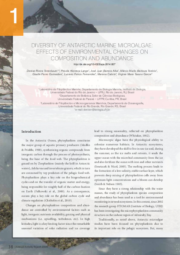 (PDF) Diversity of antarctic marine microalgae: effects of ...