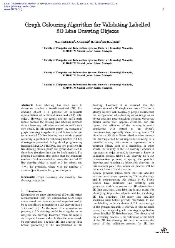 Pdf Graph Colouring Algorithm For Validating Labelled 2d Line Drawing 7982