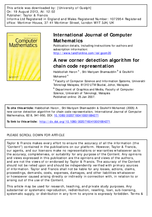 Pdf A New Corner Detection Algorithm For Chain Code Representation