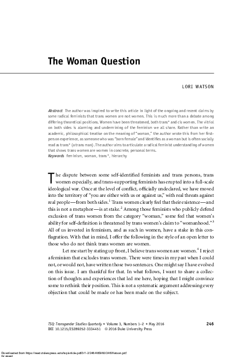 (PDF) The Woman Question