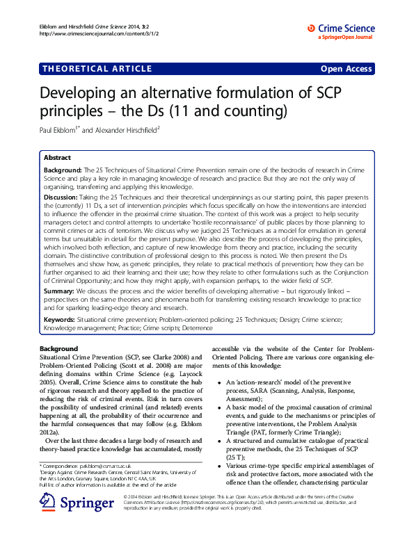(PDF) Developing an alternative formulation of SCP principles – the Ds ...