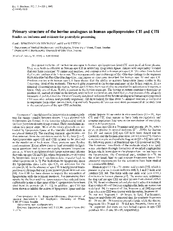 (PDF) Primary structure of the bovine analogues to human ...