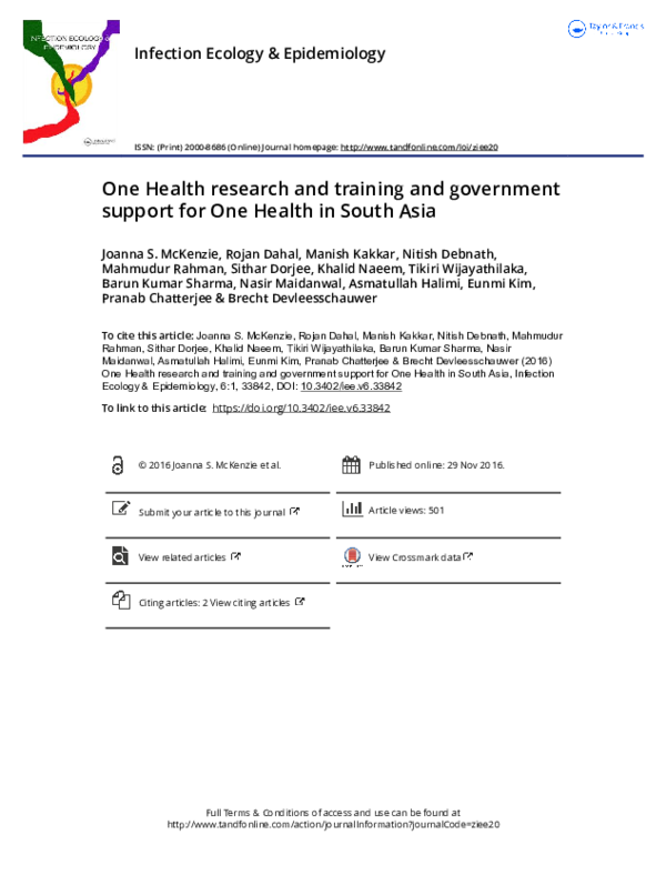 (PDF) One Health research and training and government support for One ...