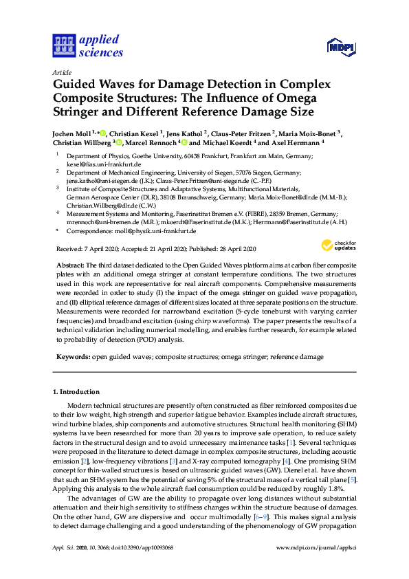 (PDF) Guided Waves for Damage Detection in Complex Composite Structures: The Influence of Omega ...