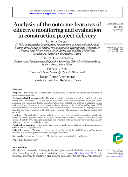 (PDF) Analysis of the outcome features of effective monitoring and ...