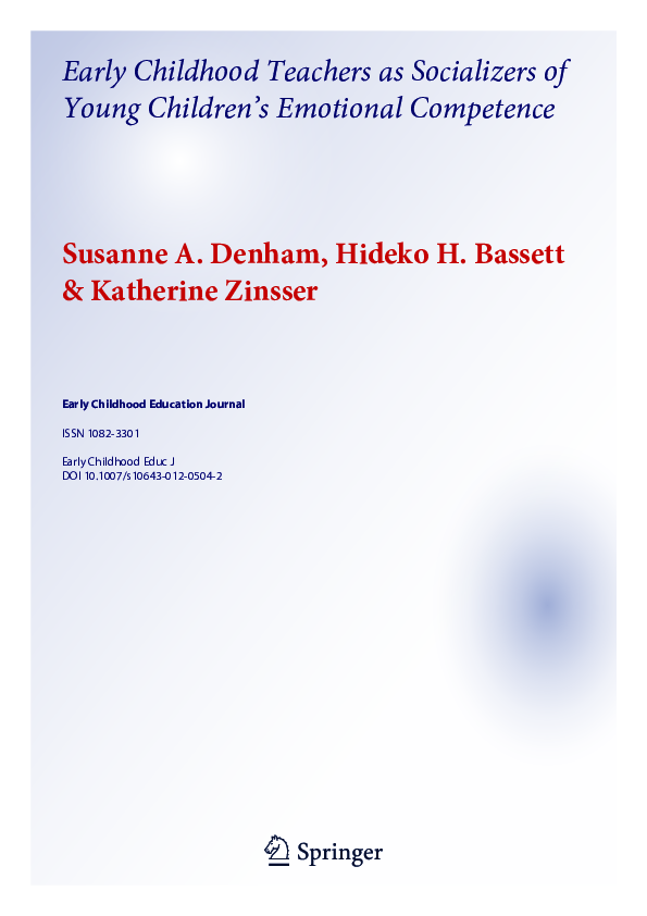 (PDF) 2 3 Early Childhood Education Journal Early Childhood Teachers as ...
