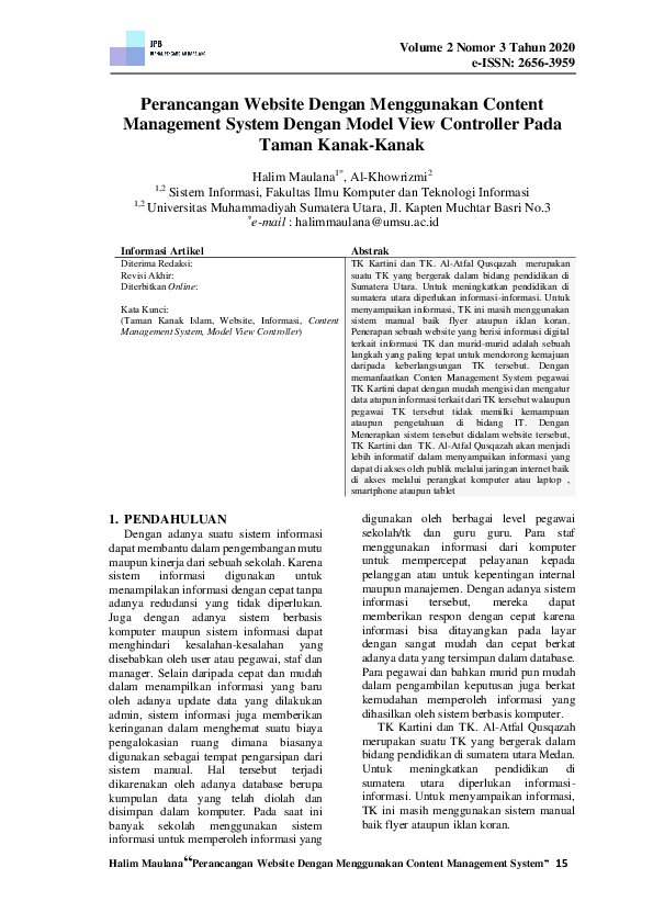 (PDF) Perancangan Website Dengan Menggunakan Content Management System Dengan Model View ...