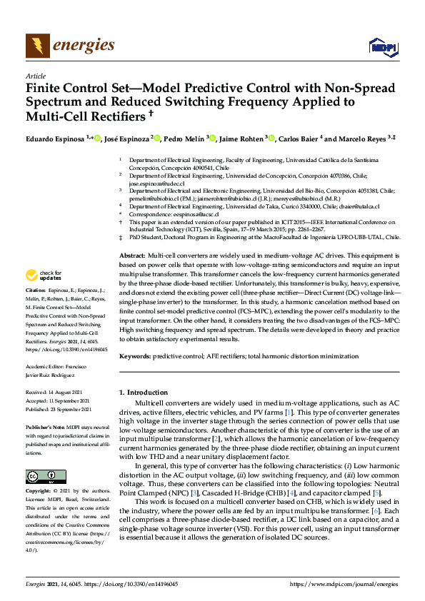 Pdf Finite Control Set Model Predictive Control With Improved Steady State Performance