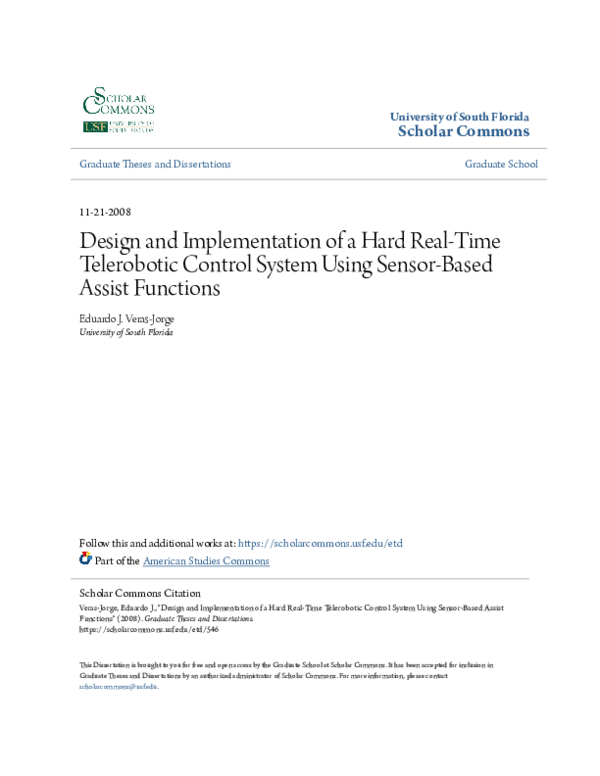 Pdf Design And Implementation Of A Hard Real Time Telerobotic Control System Using Sensor