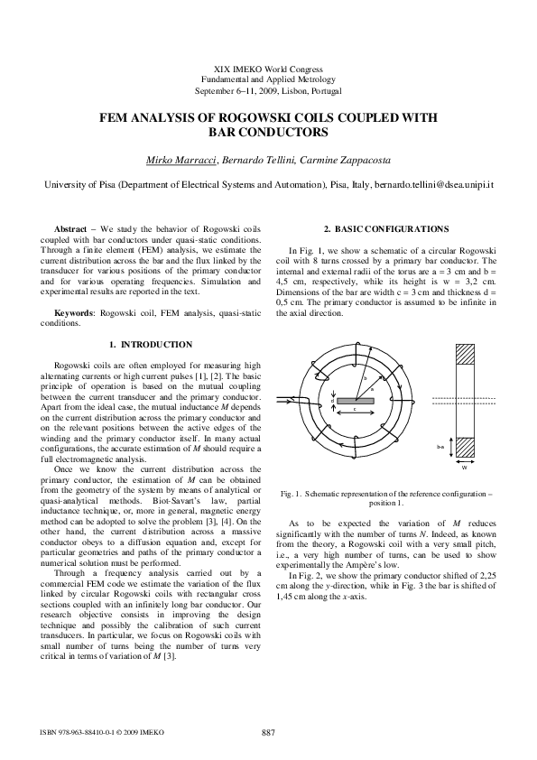 (PDF) Fem Analysis of Rogowski Coils Coupled with Bar Conductors ...