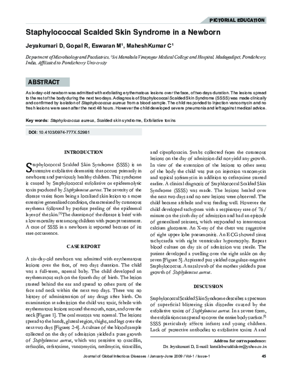 (PDF) Staphylococcal scalded skin syndrome in a newborn