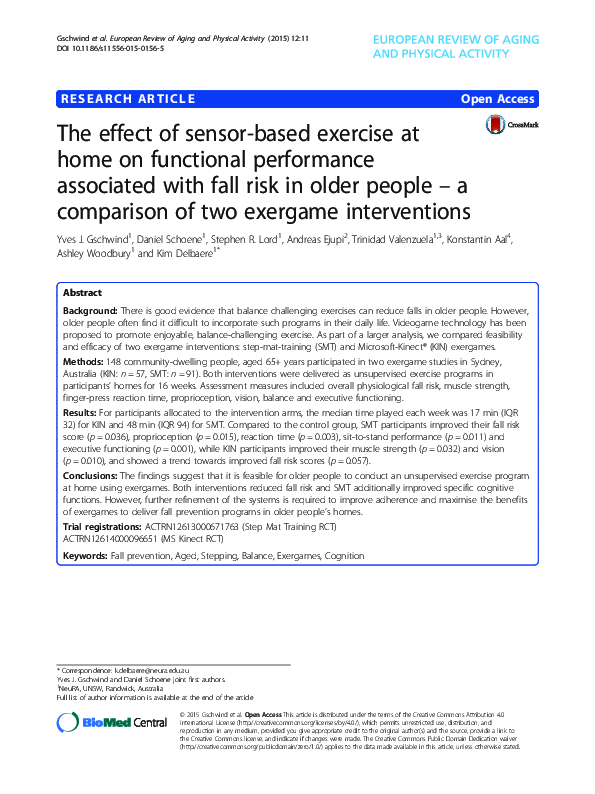 (PDF) The effect of sensor-based exercise at home on functional performance associated with fall ...